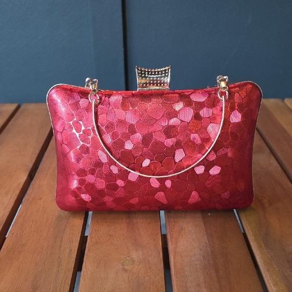 Bags | Elegant Red Clutch Bag | Poshmark